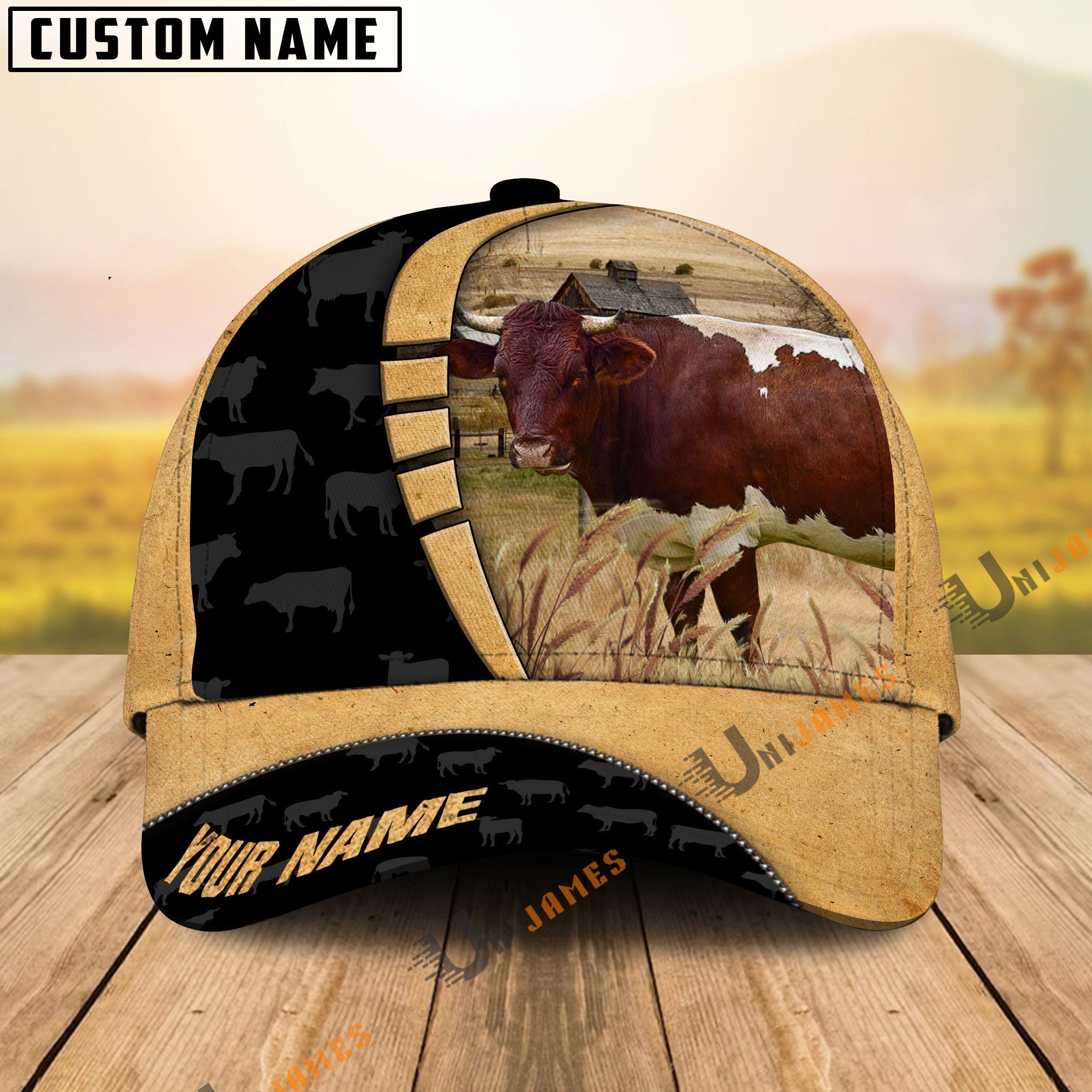 Uni Custom Name Horn Pinzgauer cattle Cattle Farmhouse Field Cap – UniJames