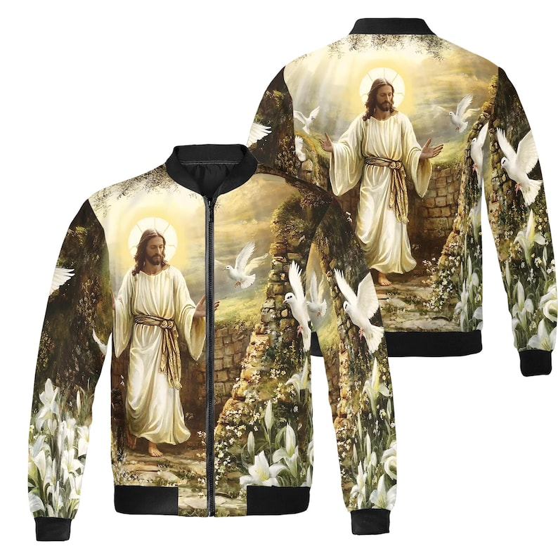 Unijames Personalized Jesus Christian Bomber Jacket, Faith-Based Jacke ...