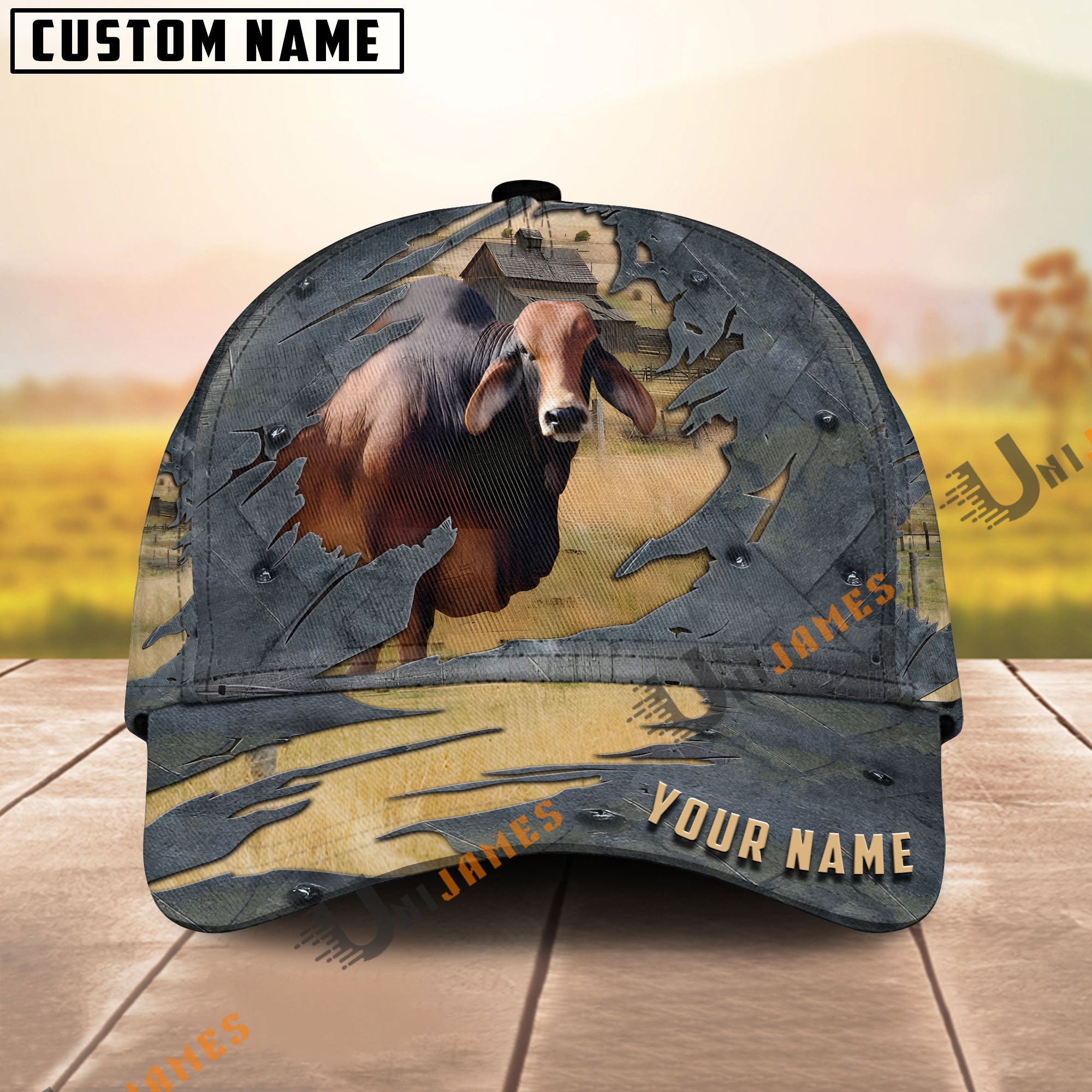 Uni Red Brahman Customized Name Cap – UniJames