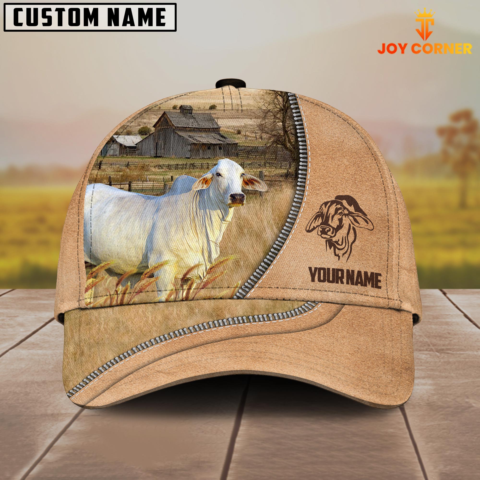 Uni Brahman Farming Light Brown Customized Name Cap – UniJames