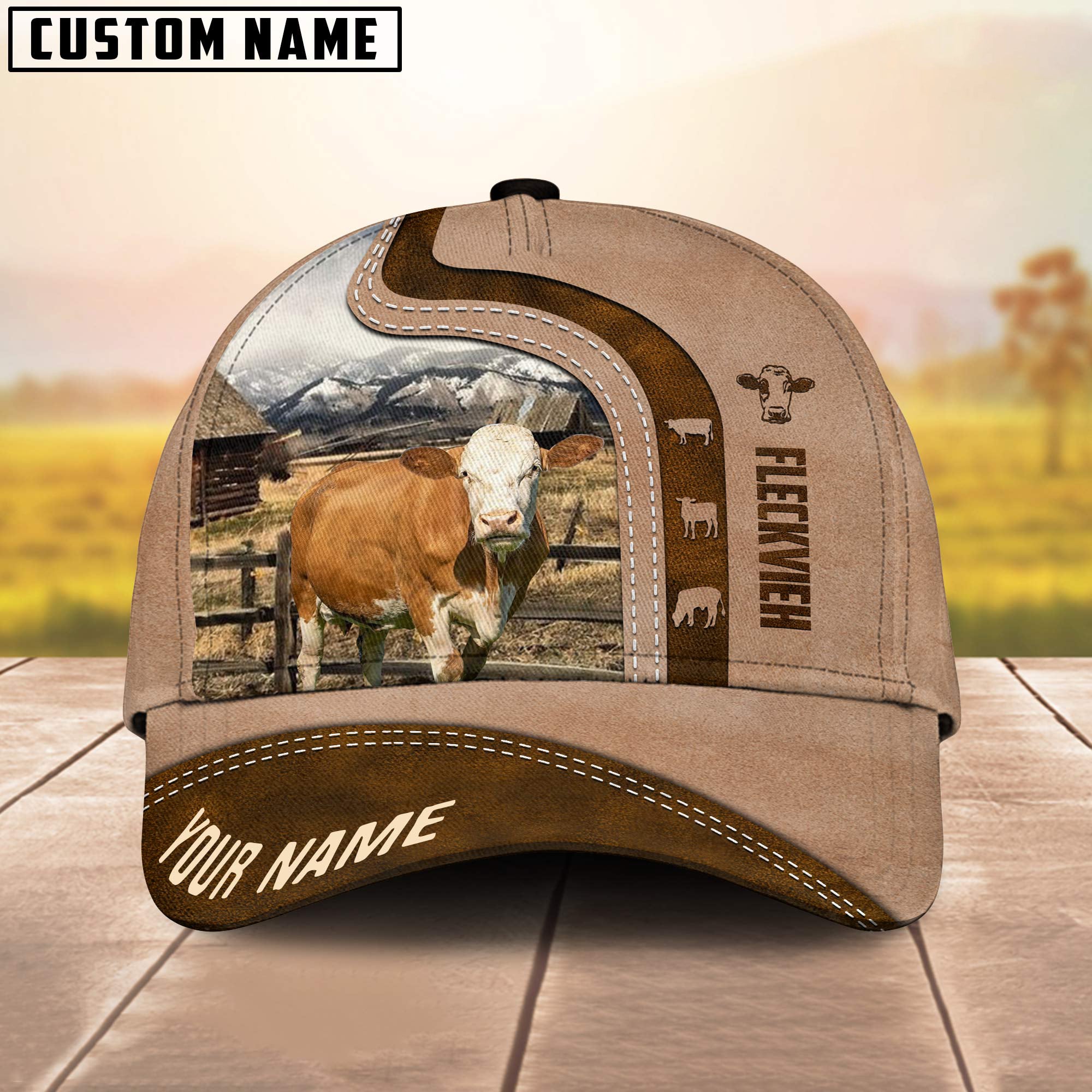 Uni Custom Name Fleckvieh Cattle Light Brown Cap – UniJames