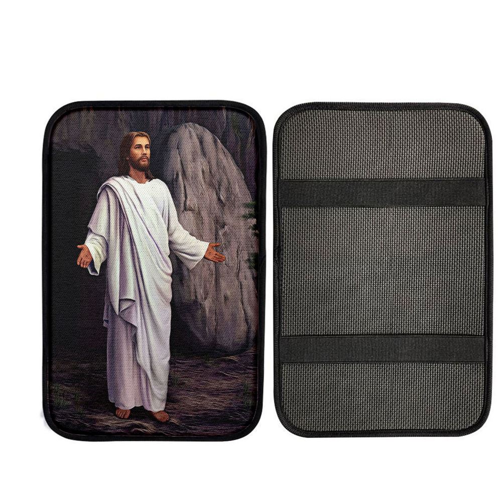 Uni White Jesus Picture 6 - He Is Risen Car Armrest Pad – UniJames