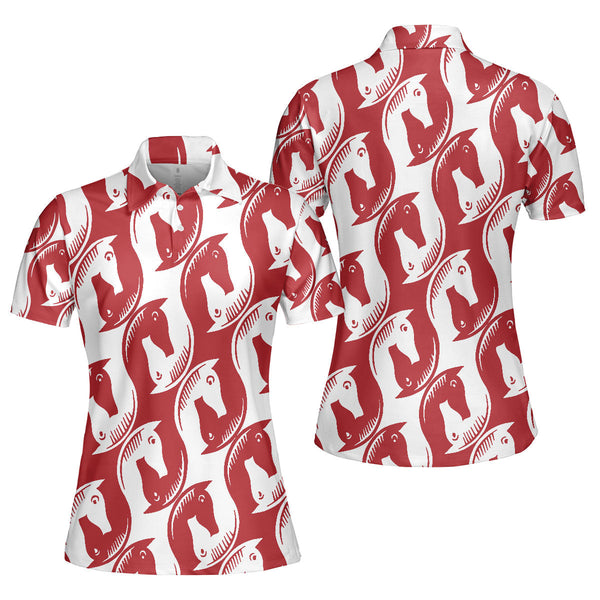 Unique Horse Red Pattern Polo Shirt – UniJames