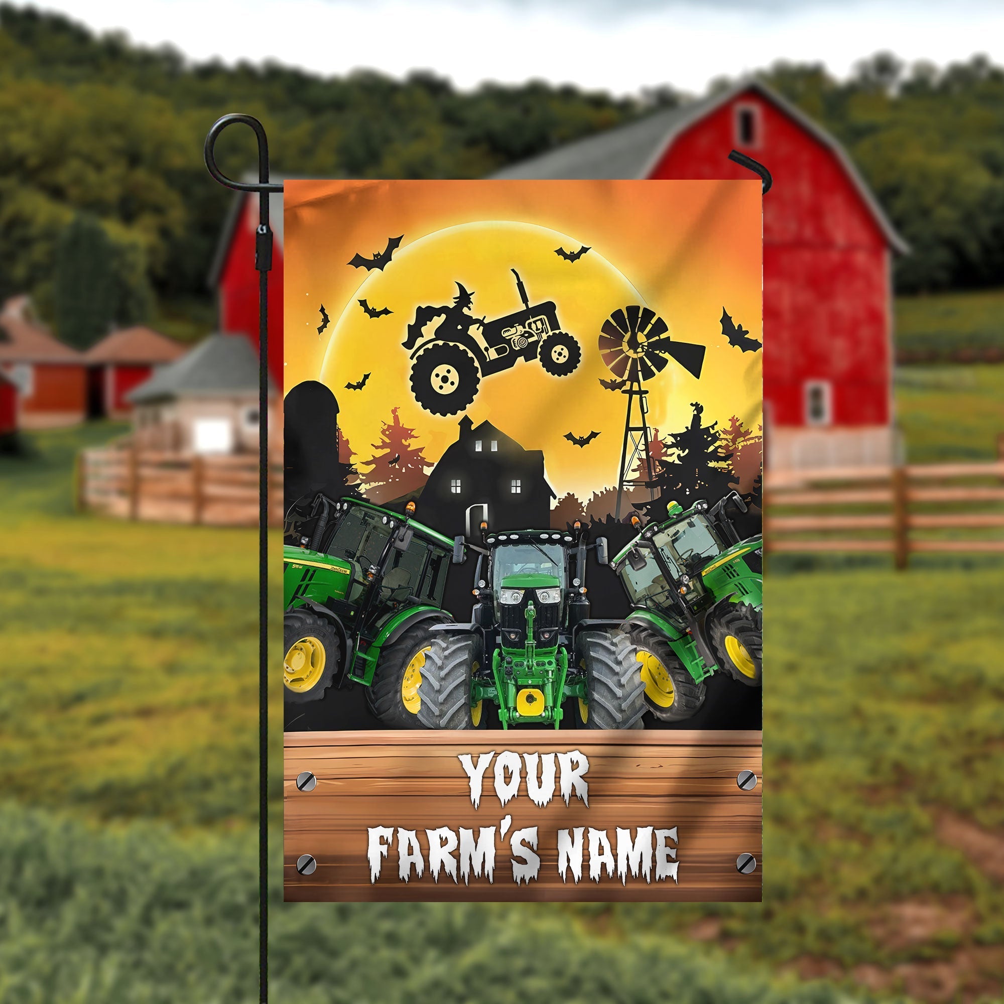 Uni Tractor Farming Customized Name 3D Flag – UniJames