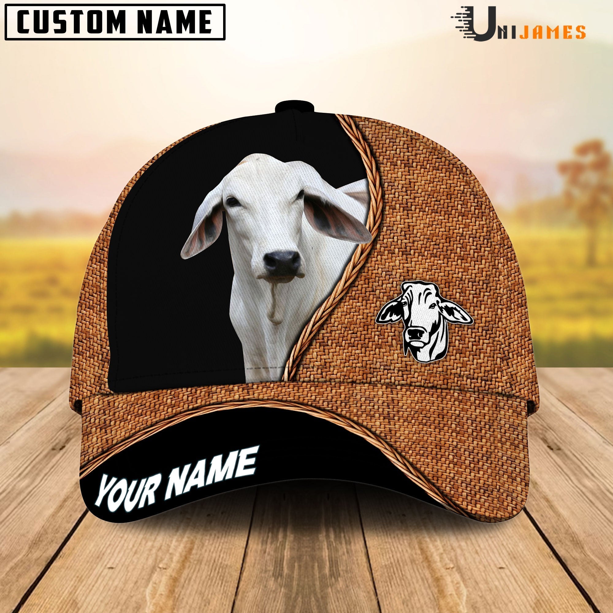 Uni Brahman Rattan Pattern Customized Name Cap – UniJames